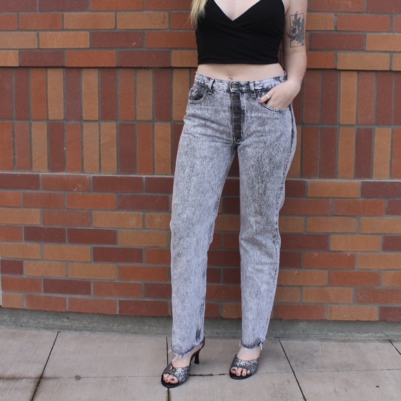 Levi's | Jeans | Rare Vintage Levi Grey Acid Wash Open Fly Jeans | Poshmark